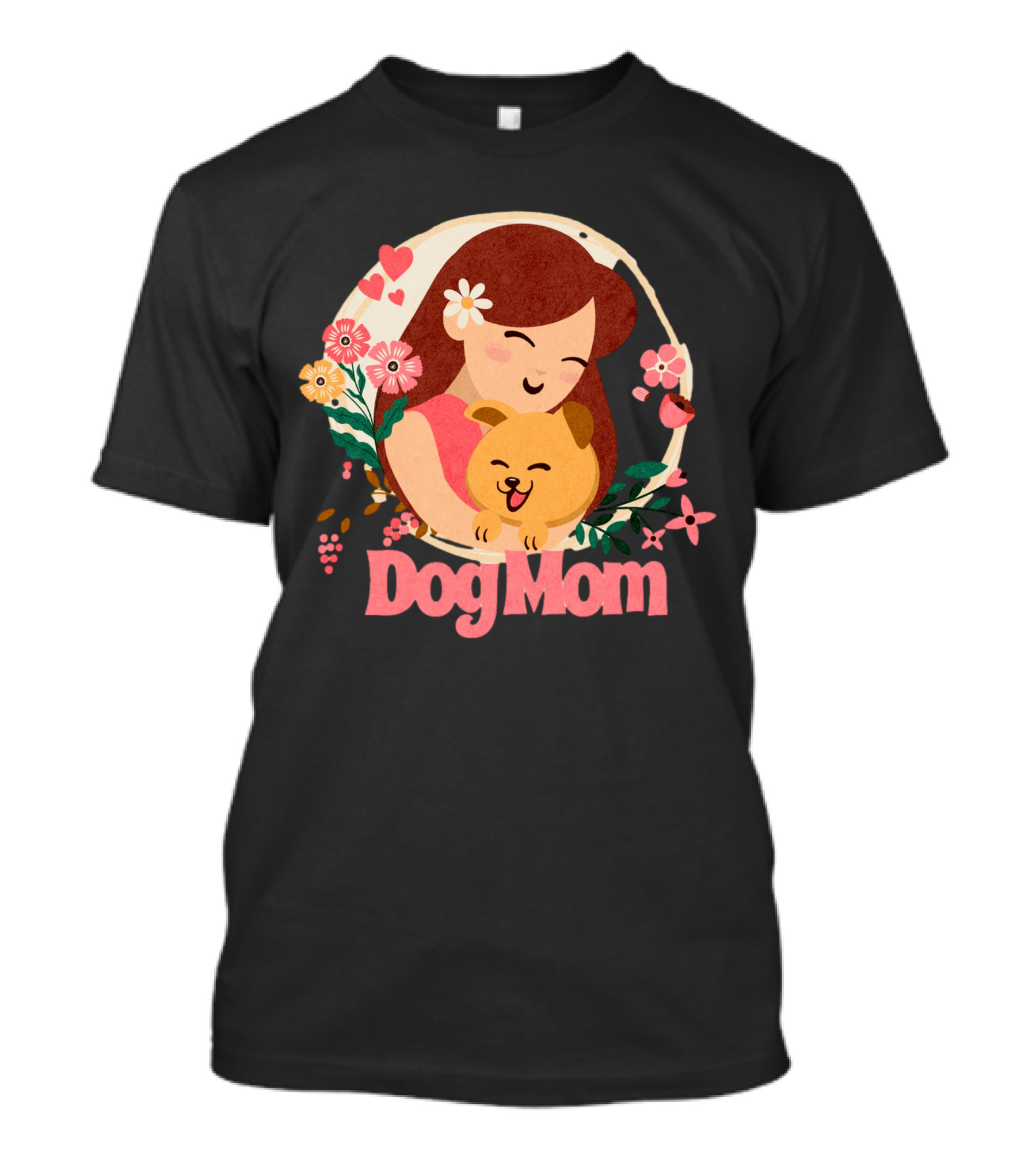 Dog Mom Flowers And Hearts Companion T-Shirt