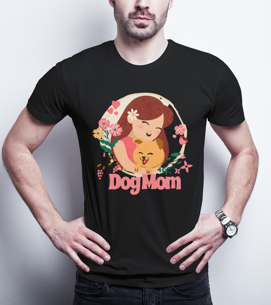 Dog Mom Flowers And Hearts Companion T-Shirt