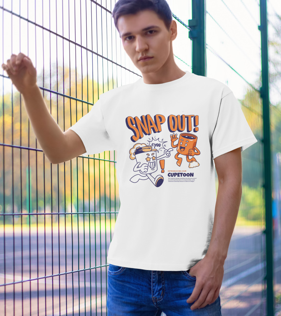 SNAP OUT Introducing Our Cupetoons Joyful Cups Buddies Eyoo T-Shirt