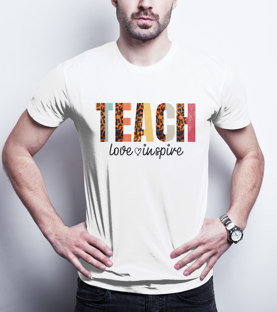 TEACH Leopard Love Inspire T-Shirt