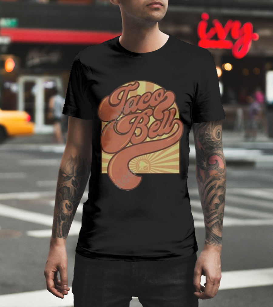 Taco Bell Groovy Retro Sunrise Logo Taco Bell Merch T-Shirt