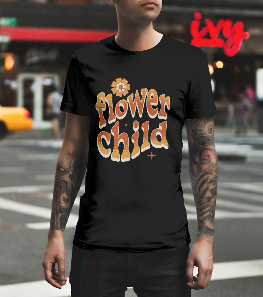 Flower Child Retro Vibe 70s T-Shirt