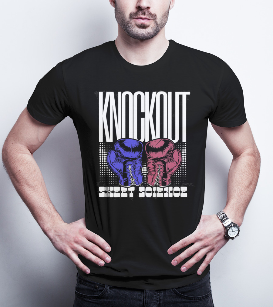 KNOCKOUT SWEET SCIENCE Boxing Gloves T-Shirt