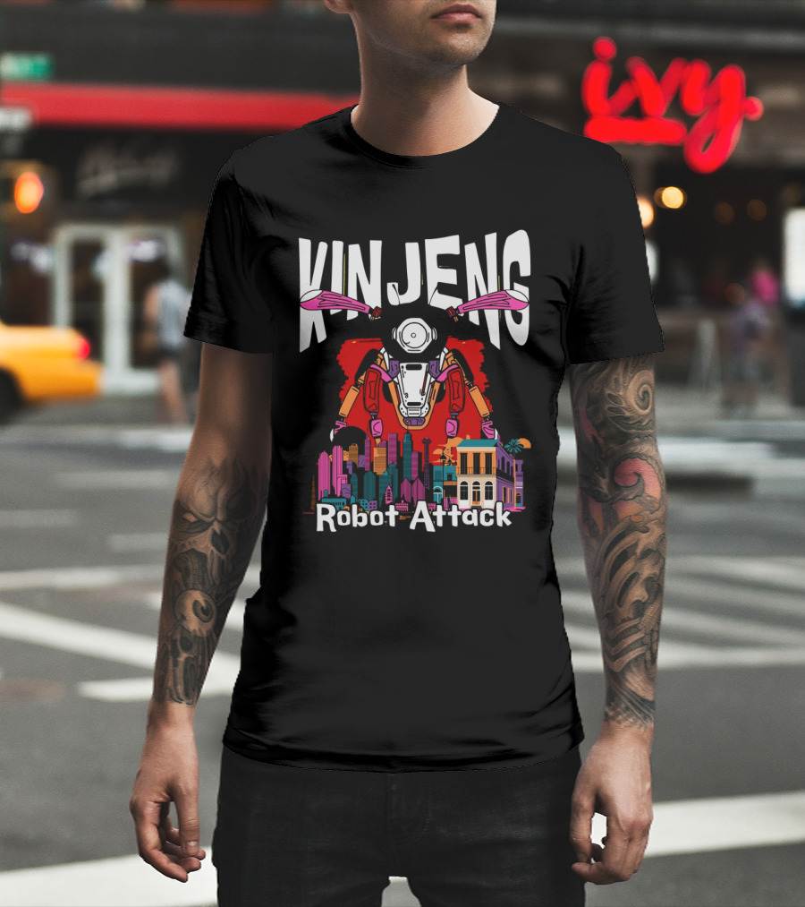 KINJENG Robot Attack Cityscape Adventure T-Shirt