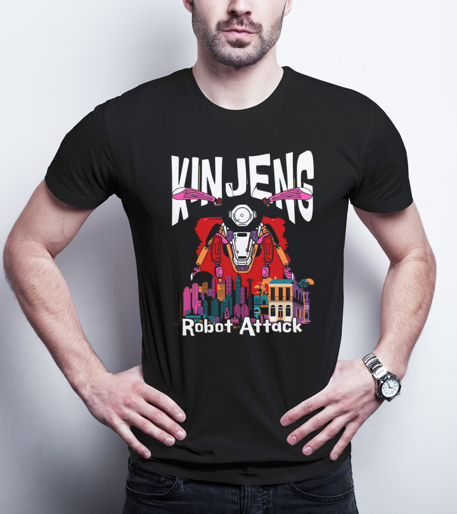 KINJENG Robot Attack Cityscape Adventure T-Shirt