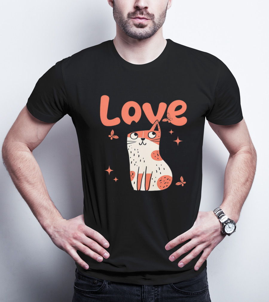 Born To Love Unleash The Pawsitivity Cat Butterflies T-Shirt