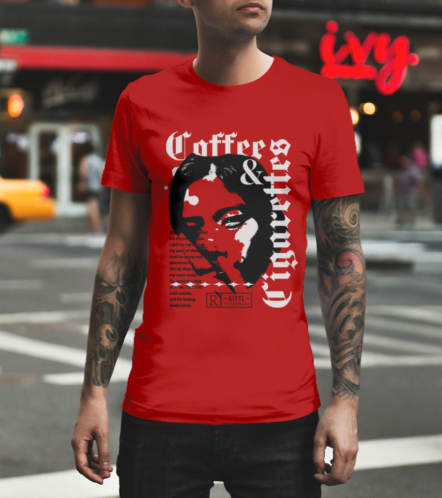 Coffee And Cigarettes By Kittl X Eachwayman T-Shirt