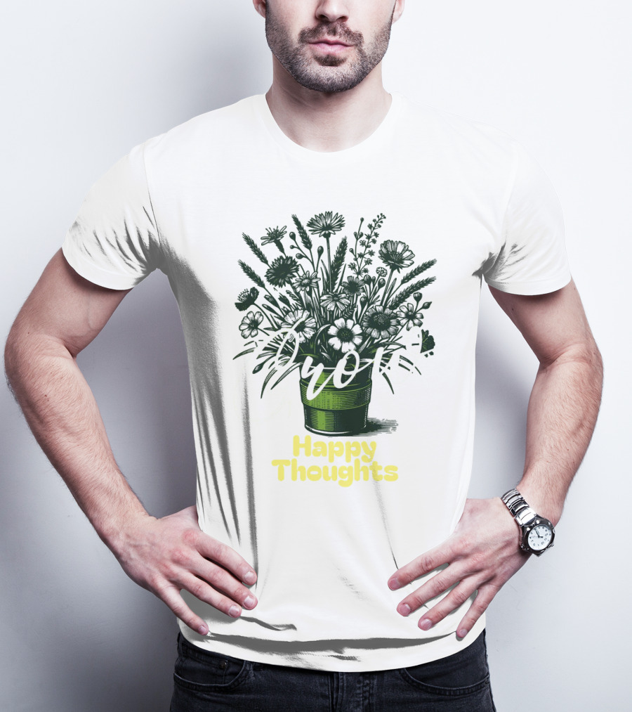 Grow Happy Thoughts Plant Lover T-Shirt