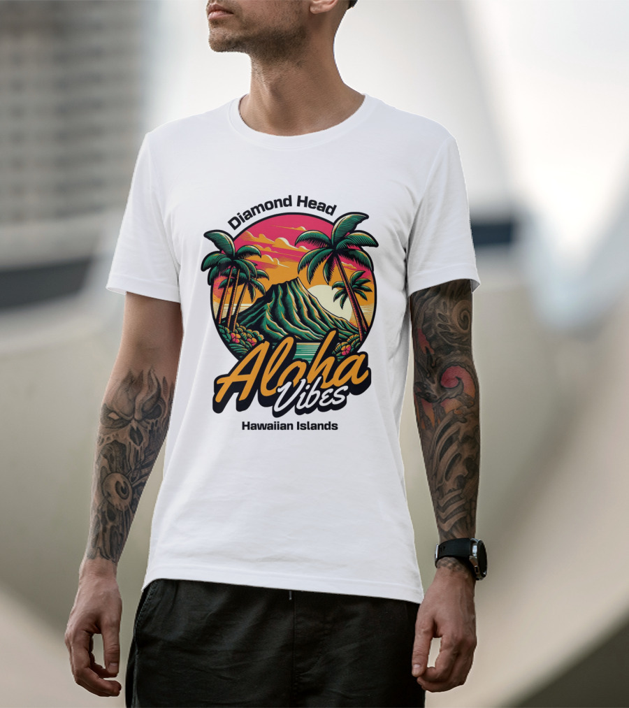 Diamond Head Aloha Vibes Hawaiian Islands T-Shirt