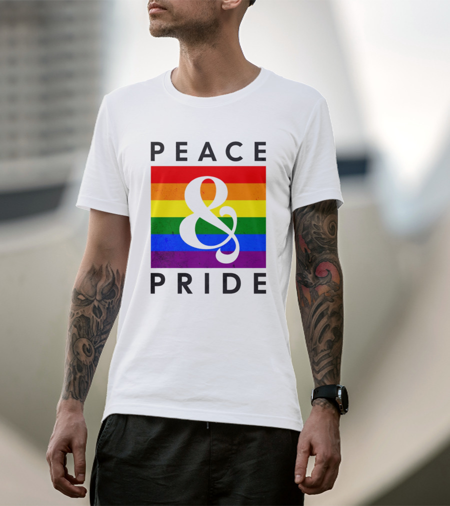 Peace And Pride Rainbow Flag Elements T-Shirt