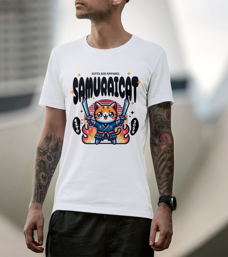KITTL KID APPAREL SAMURAI CAT ESTD T-Shirt