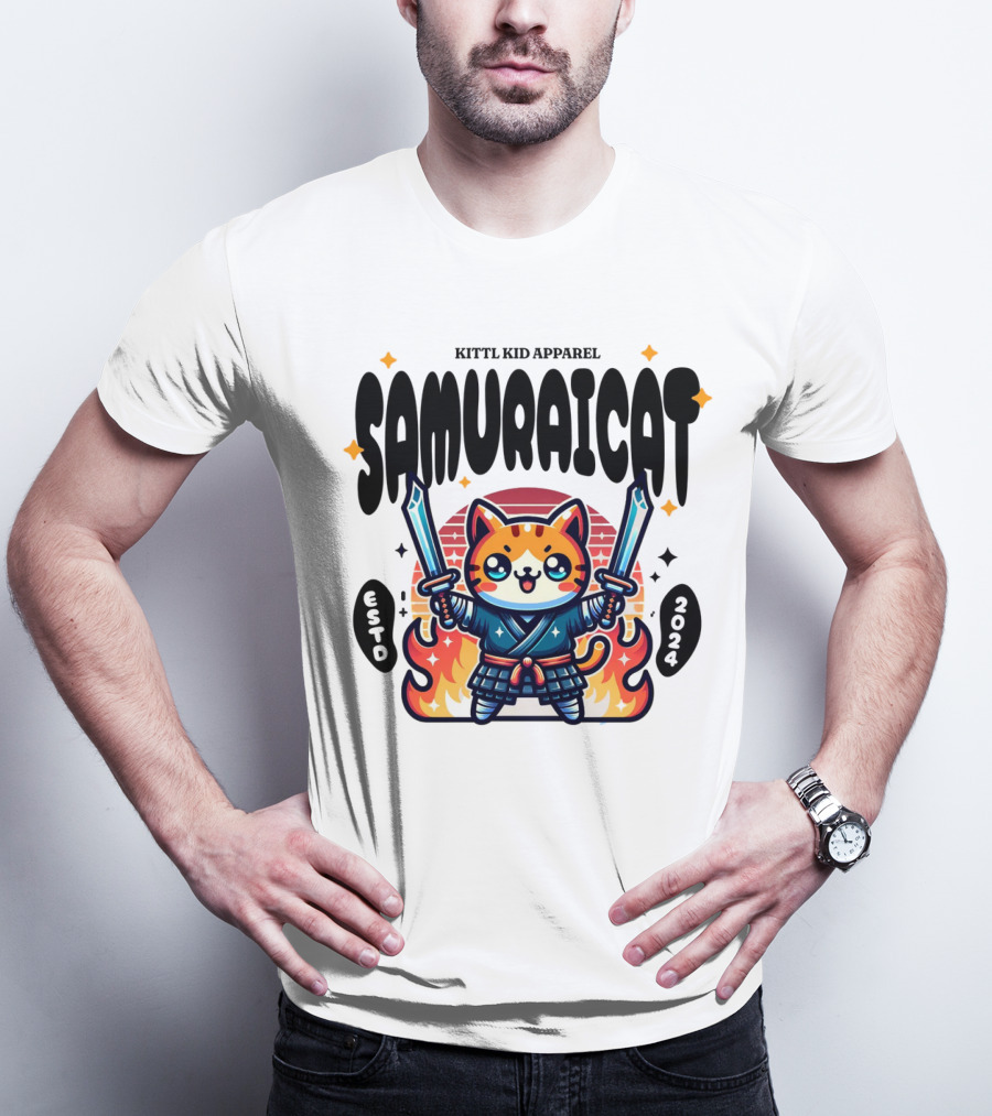 KITTL KID APPAREL SAMURAI CAT ESTD T-Shirt