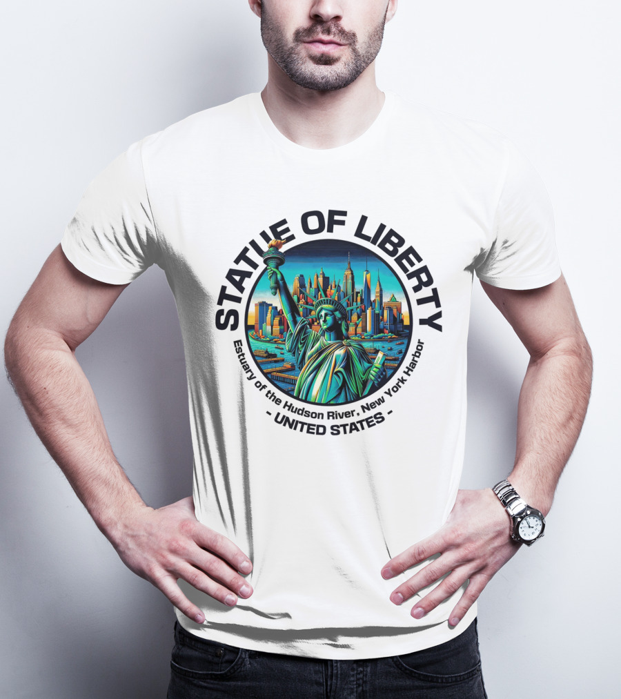 Statue Of Liberty Estuary Of The Hudson River New York Harbor United States T-Shirt