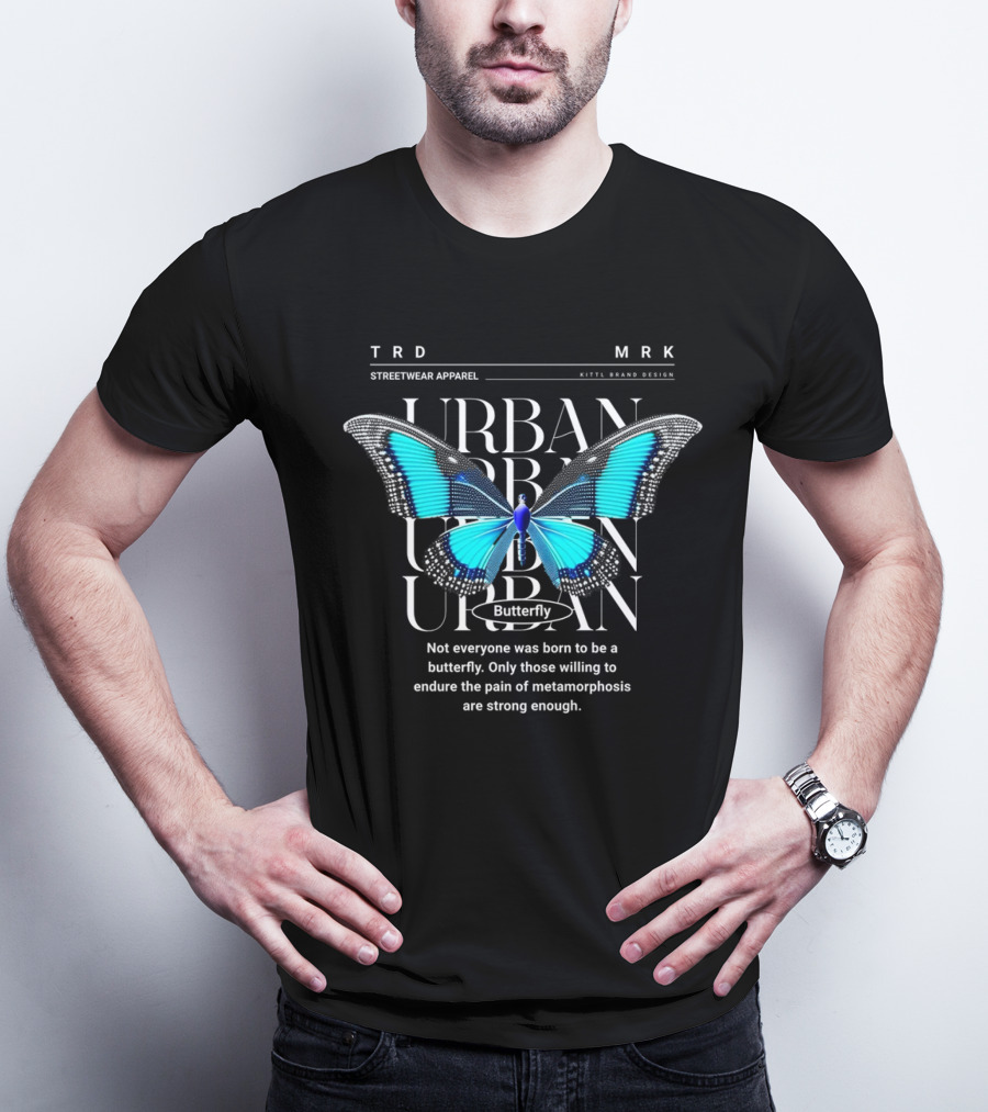TRD MRK Streetwear Apparel Urban Butterfly Metamorphosis Kittl Brand T-Shirt