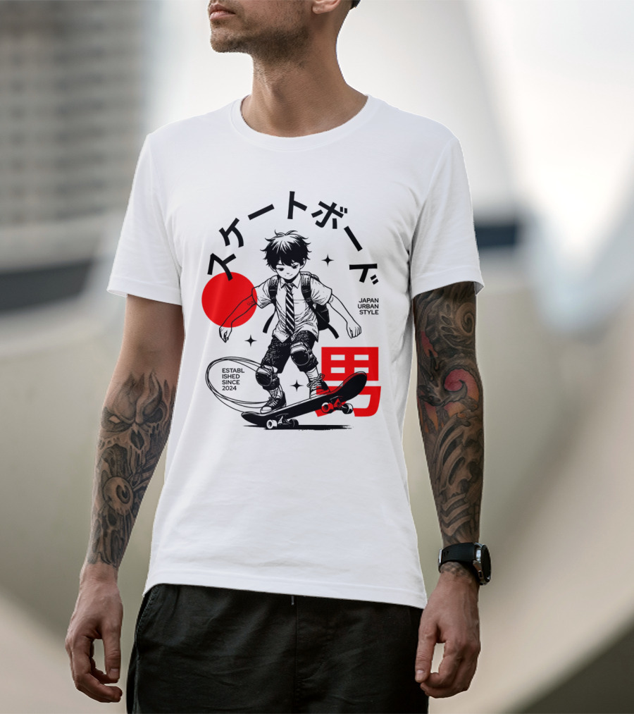 Skateboarde Japan Urban Style Established Since T-Shirt