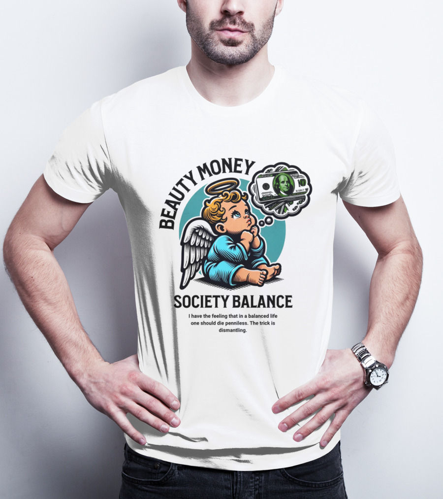 BEAUTY MONEY SOCIETY BALANCE Angel Dreaming Dollar Halo T-Shirt