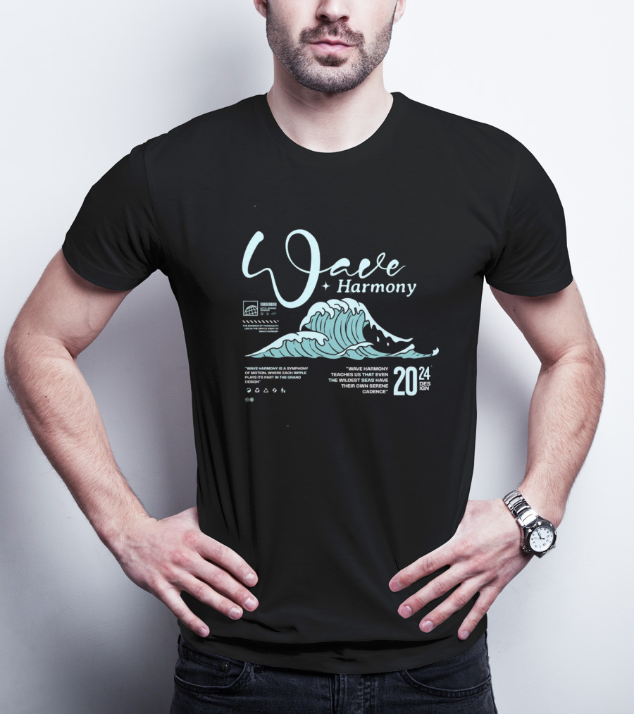 Wave Harmony Teaches Us That Even The Wildest Seas Have Their Own Serene Cadence T-Shirt