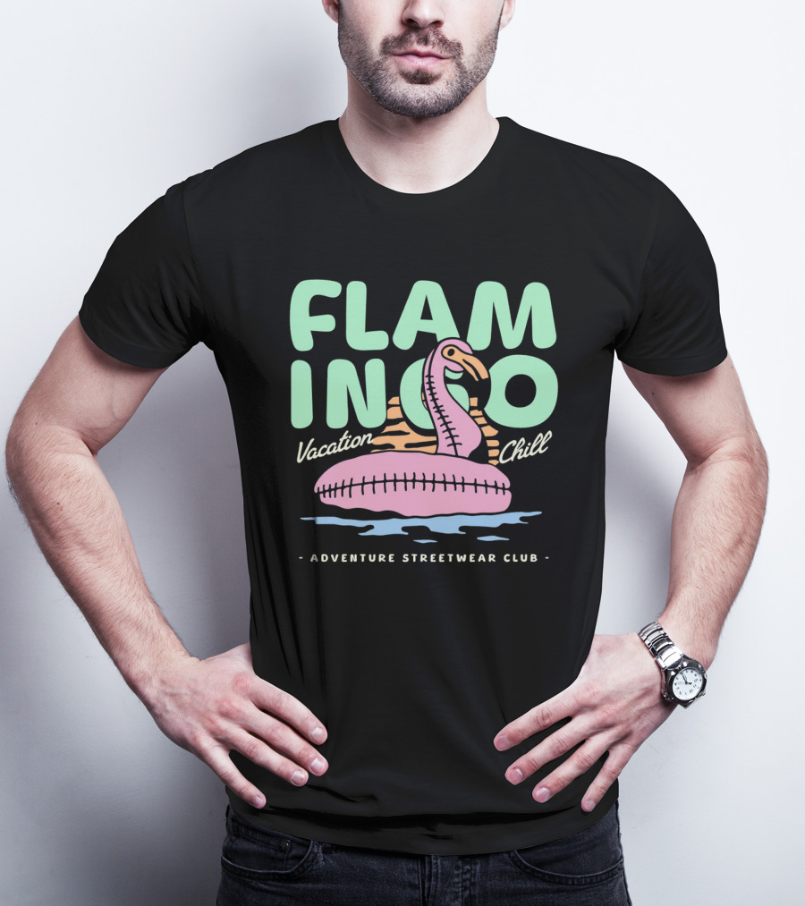 Flamingo Vacation Chill Adventure Streetwear Club T-Shirt
