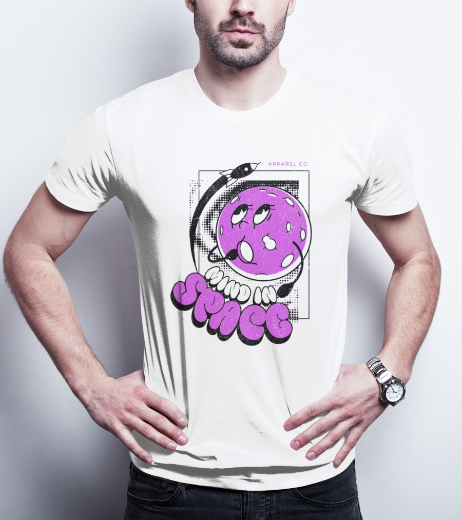 Mind In Space Apparel Co Cartoon Typographic Streetwear T-Shirt