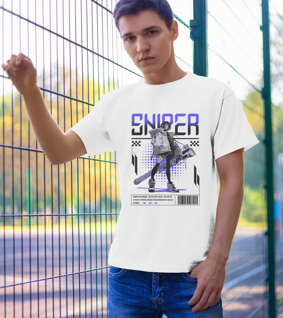 SNIPER Neo-Tokyo Military Warrior Tactical Future Perspective Assassination Squad T-Shirt