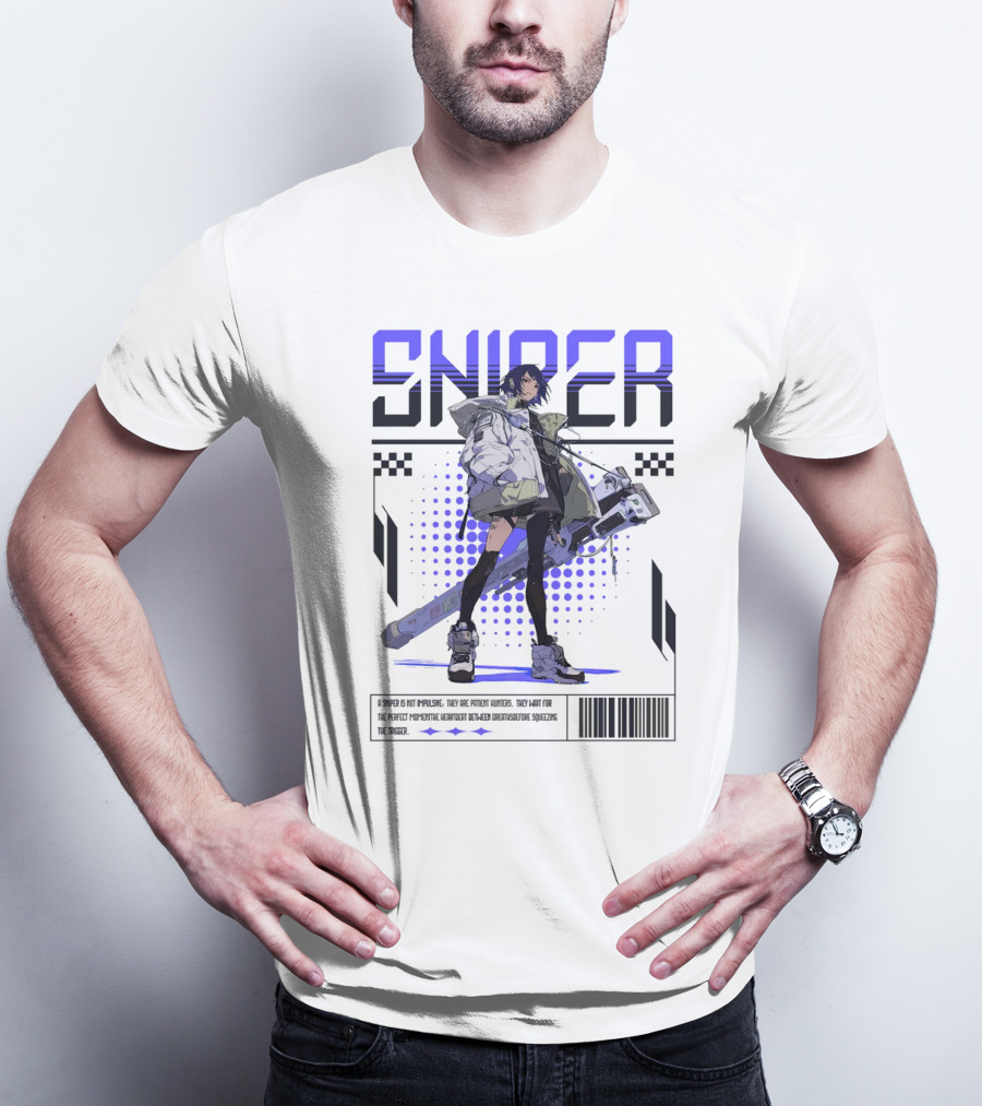 SNIPER Neo-Tokyo Military Warrior Tactical Future Perspective Assassination Squad T-Shirt