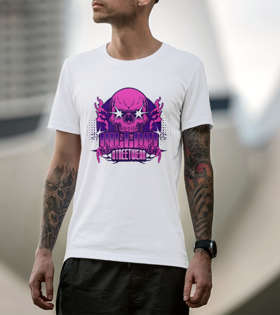 Villain Streetwear Skull Flames Urban Gothic Aesthetic T-Shirt