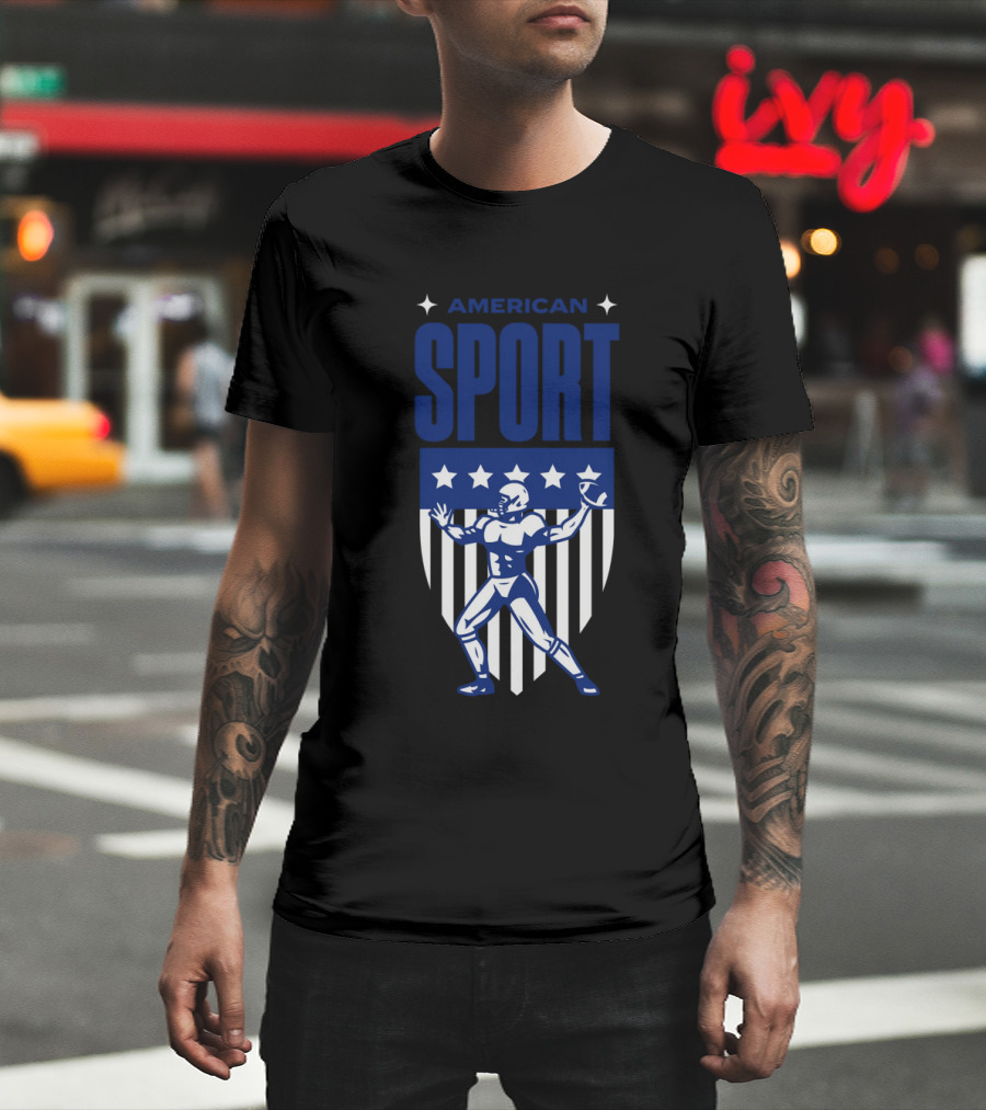 American Sport Football Icon Shield T-Shirt