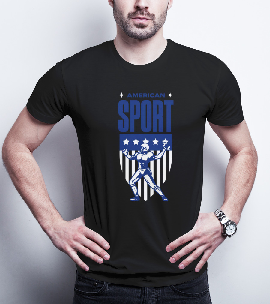 American Sport Football Icon Shield T-Shirt