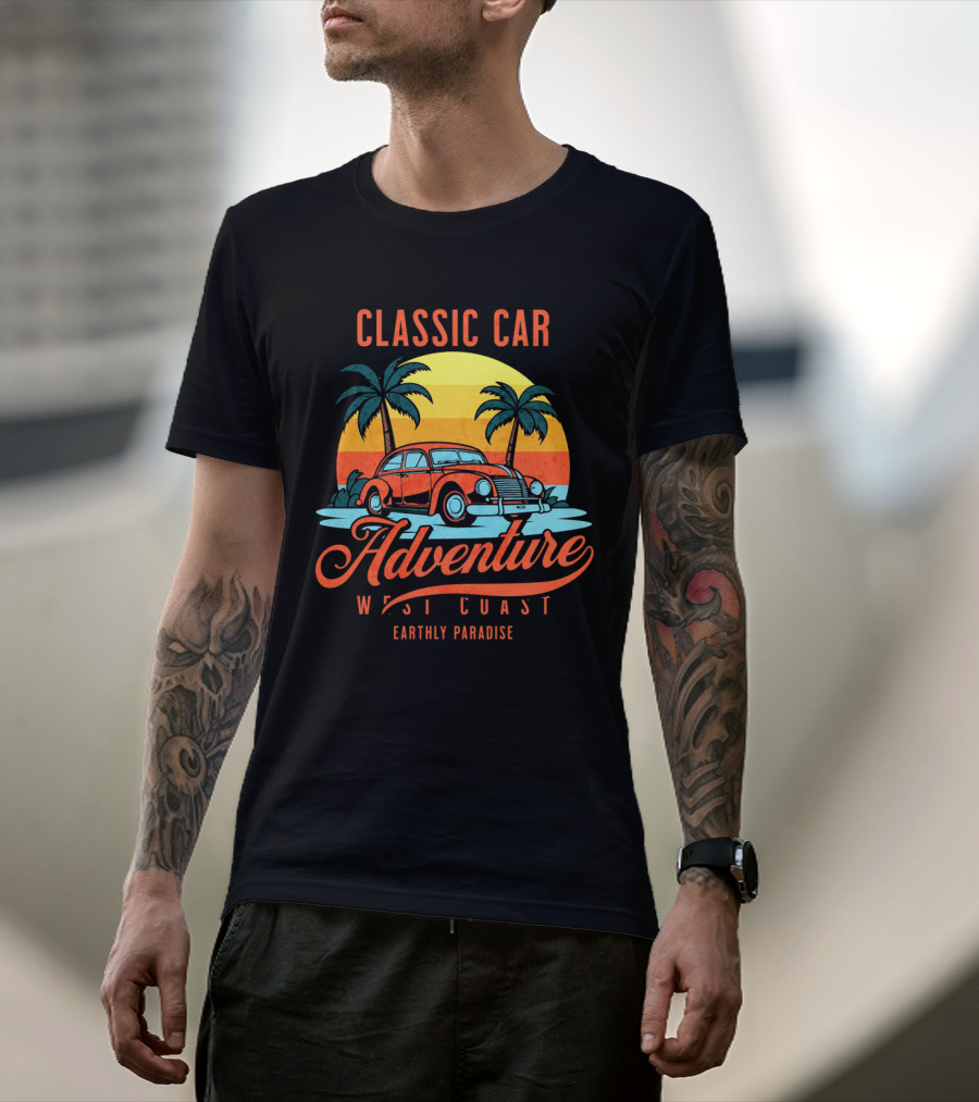 Classic Car Adventure West Coast Earthly Paradise T-Shirt