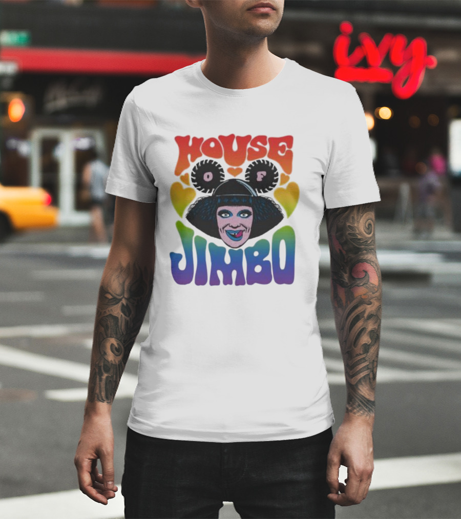 House Of Jimbo Rainbow Hearts Face T-Shirt