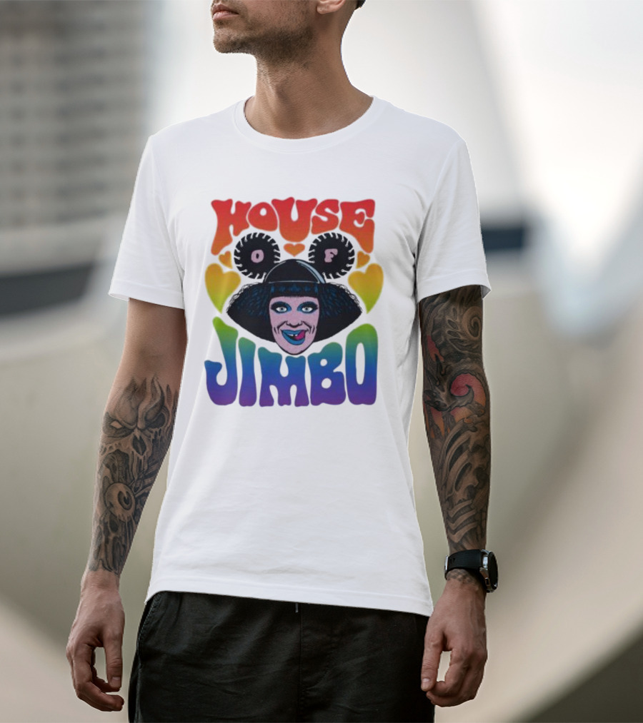 House Of Jimbo Rainbow Hearts Face T-Shirt
