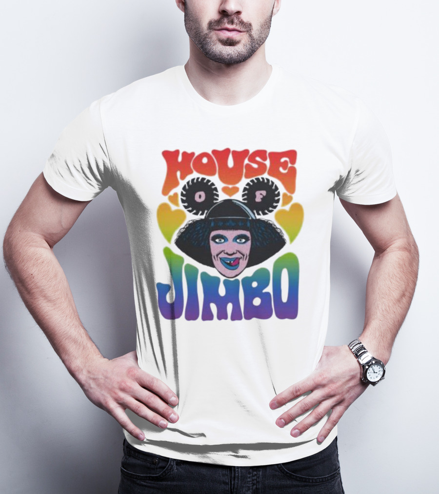 House Of Jimbo Rainbow Hearts Face T-Shirt