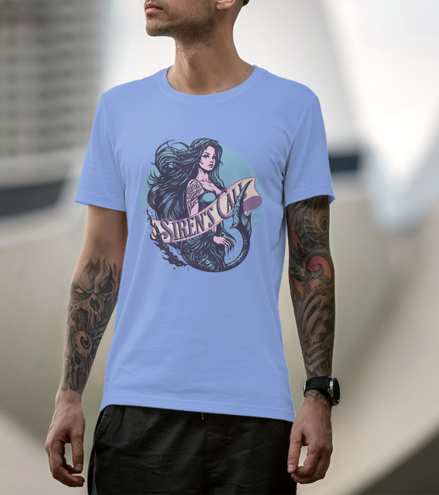Siren's Call Mermaid Tattoo Ocean Waves T-Shirt