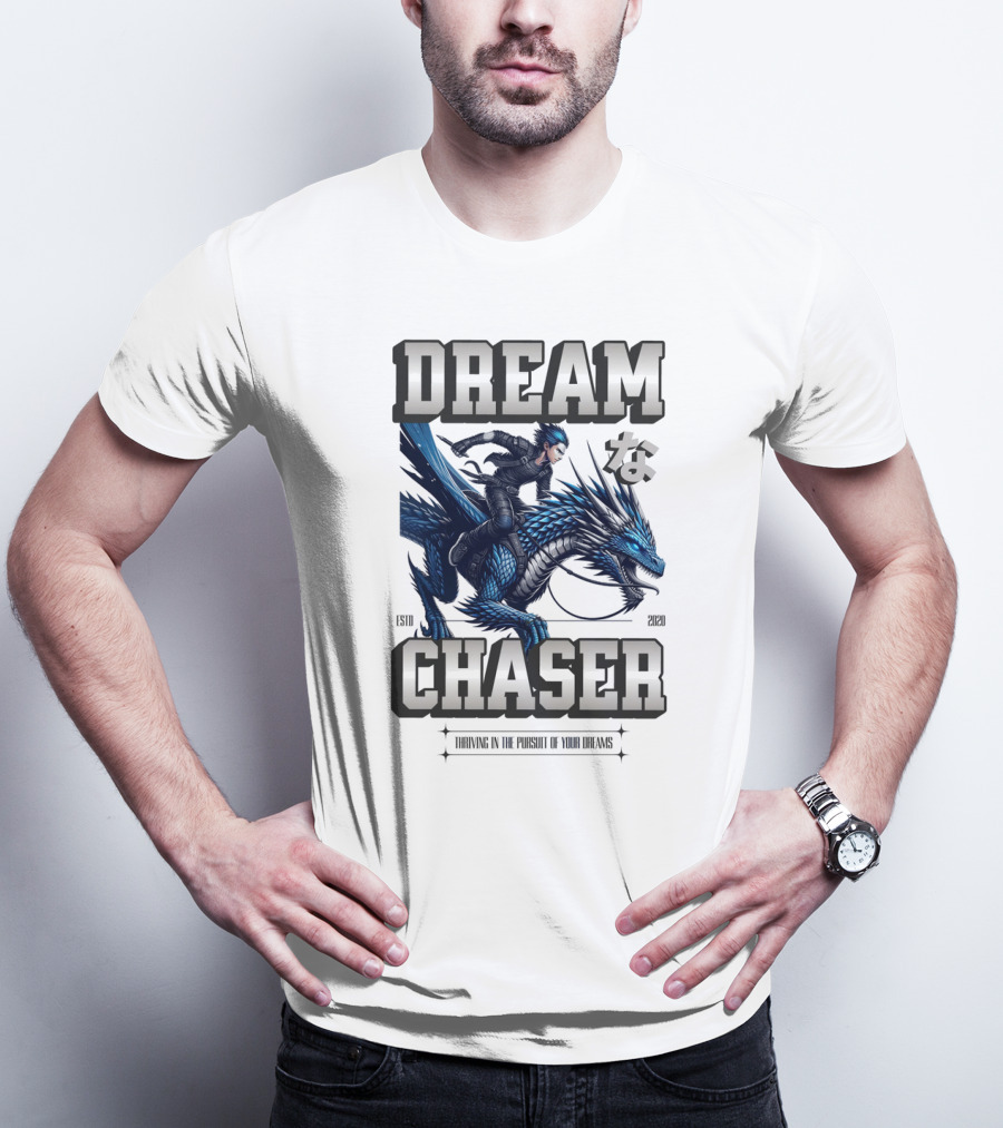 DREAM CHASER な Blue Dragon Rider T-Shirt