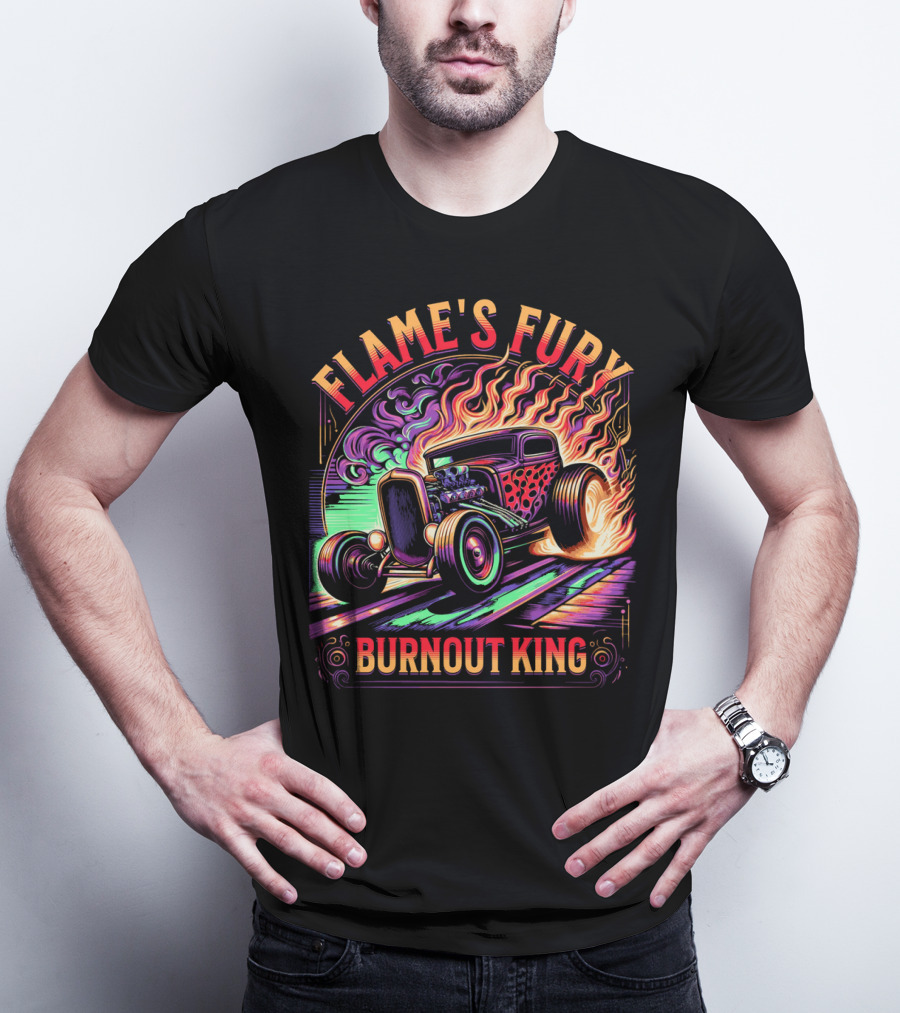 FLAME'S FURY BURNOUT KING T-Shirt