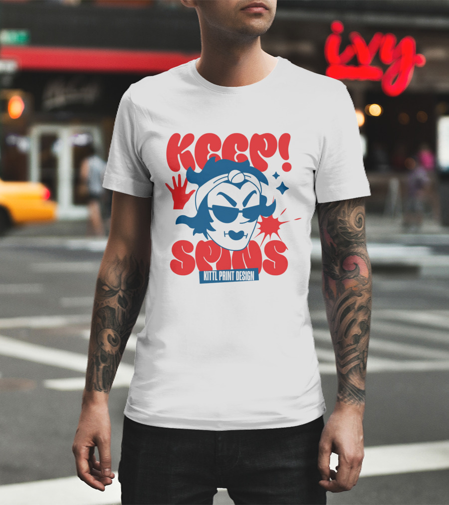 Keep Spins Kittl Print T-Shirt