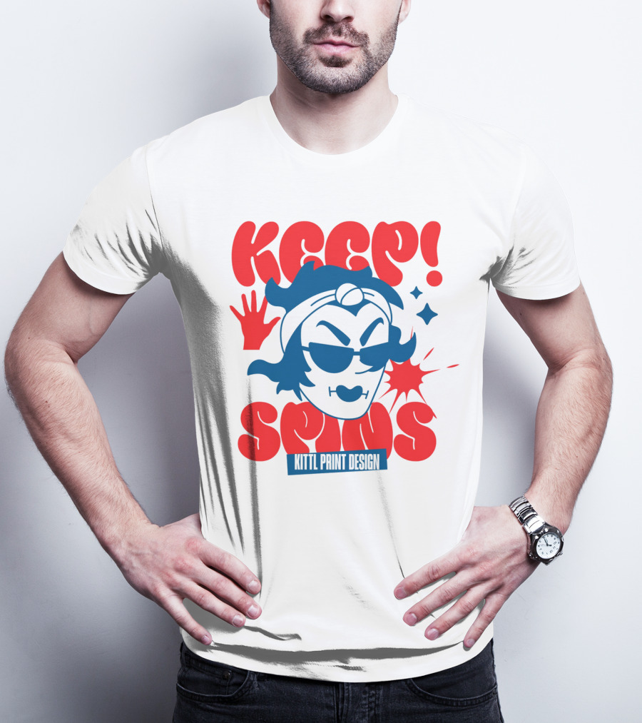 Keep Spins Kittl Print T-Shirt