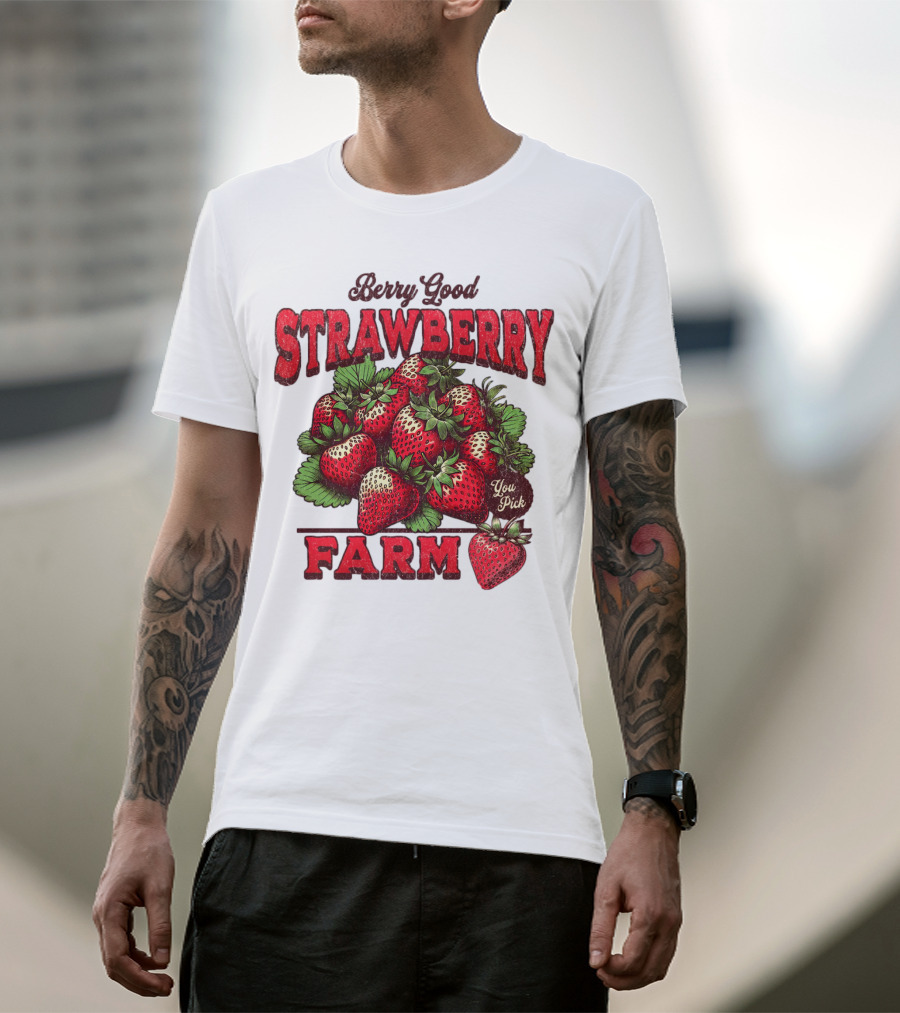 Berry Good Strawberry Farm You Pick Produce Vintage T-Shirt