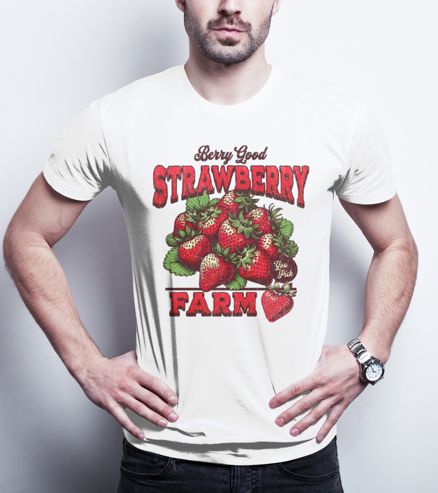 Berry Good Strawberry Farm You Pick Produce Vintage T-Shirt