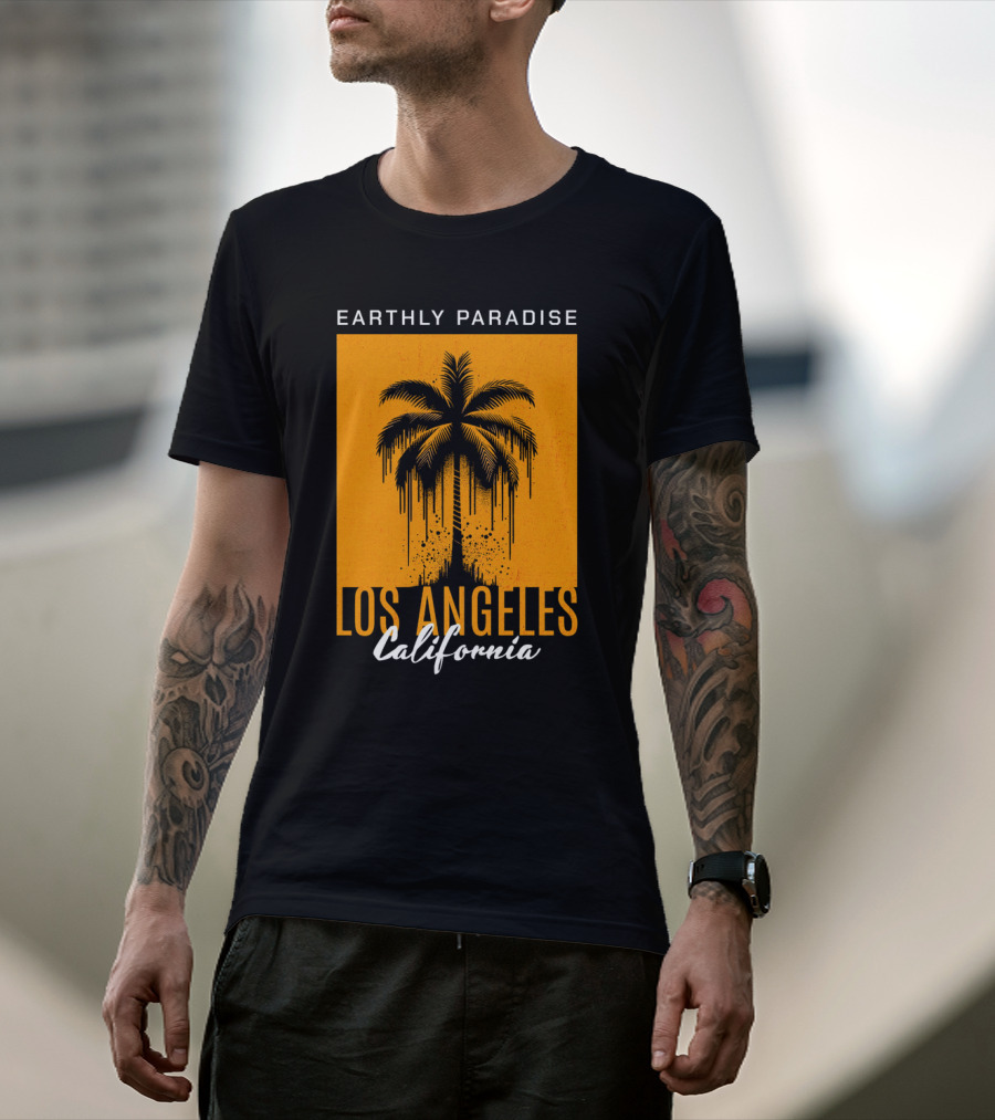 Earthly Paradise Los Angeles California Palm Tree T-Shirt