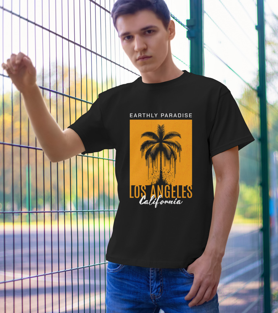 Earthly Paradise Los Angeles California Palm Tree T-Shirt