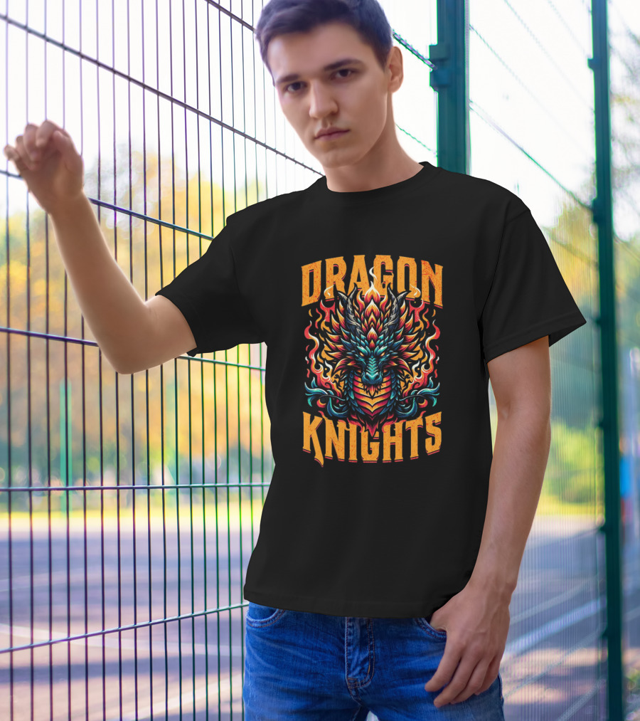 Dragon Knights Fiery Dragon Emblem T-Shirt