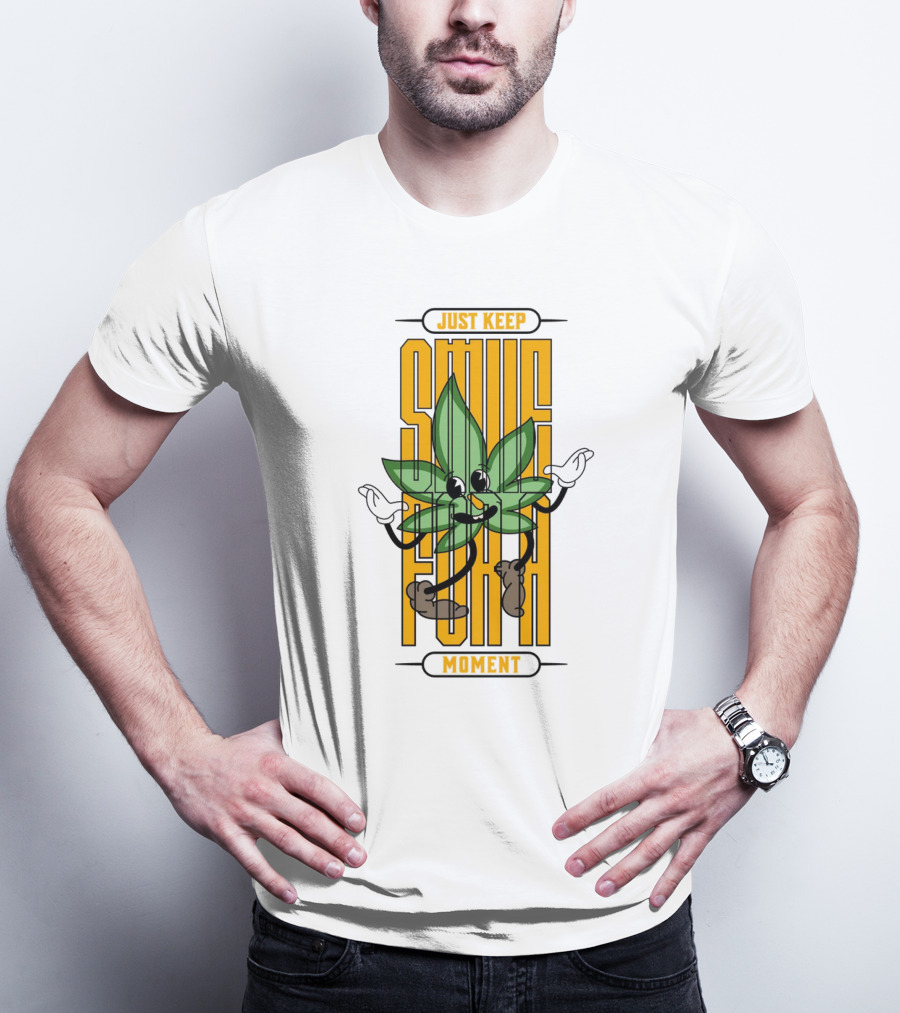 Just Keep Smile For A Moment Leaf Character T-Shirt