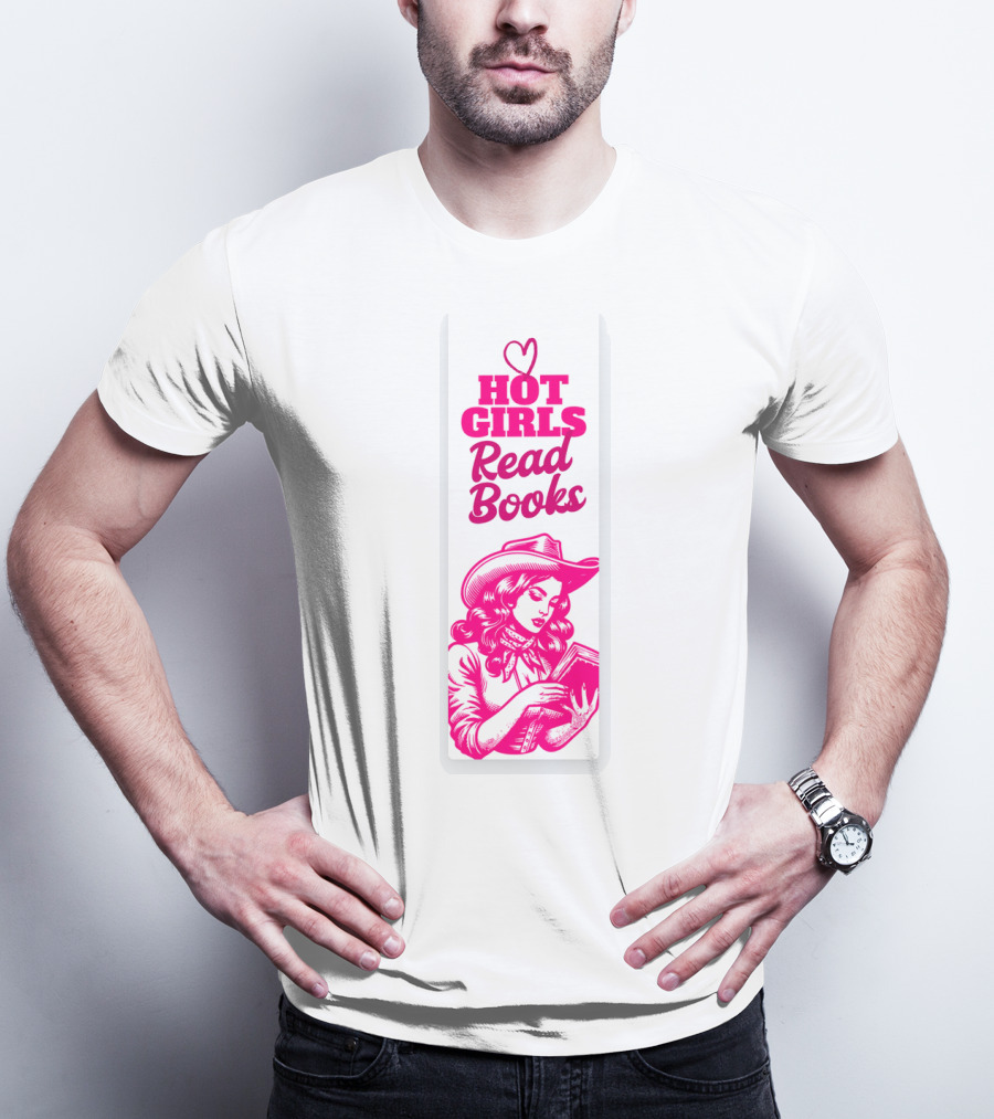 Hot Girls Read Books Cool Vintage Bookmark T-Shirt