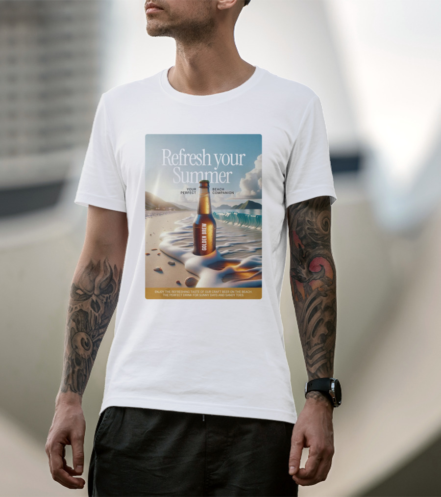 Refresh Your Summer Golden Brew Beach Companion T-Shirt
