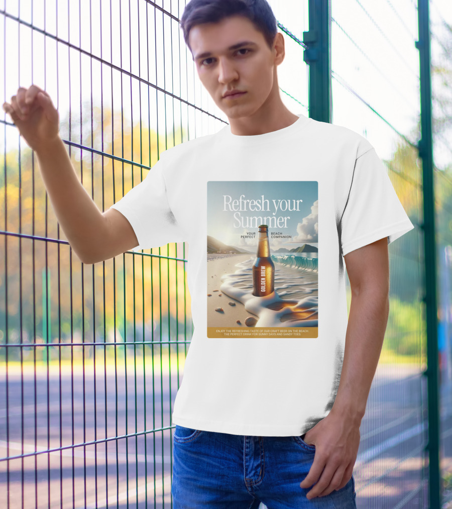 Refresh Your Summer Golden Brew Beach Companion T-Shirt