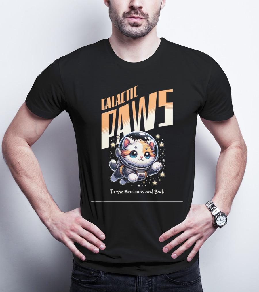 GALACTIC PAWS To The Meowoon And Back T-Shirt
