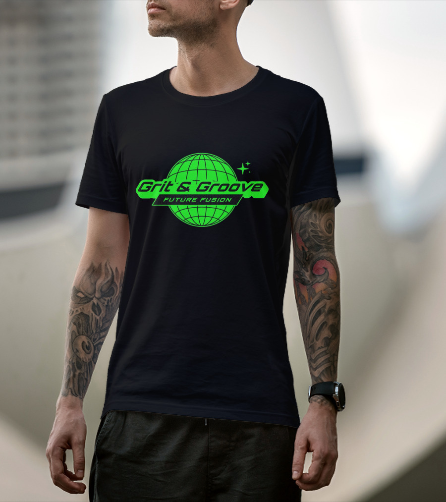 Grit And Groove Future Fusion Global Neon Green Sphere T-Shirt