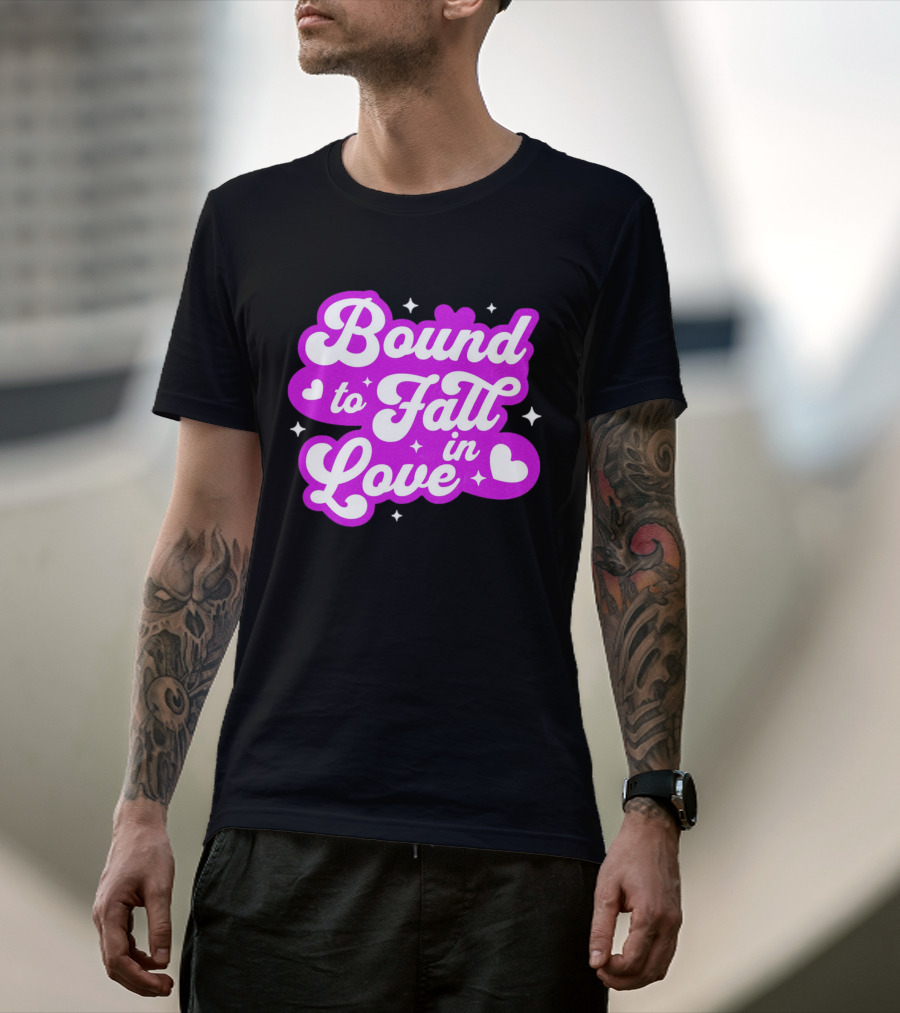 Bound To Fall In Love Purple Heart Stars T-Shirt