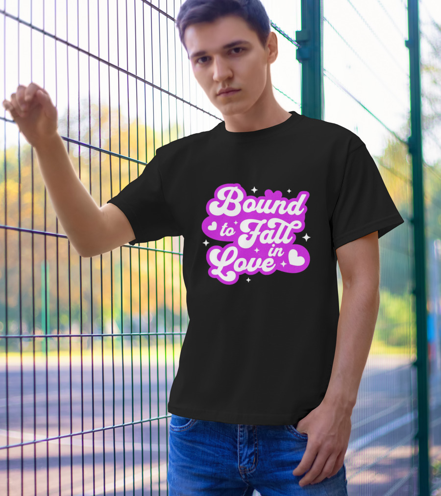Bound To Fall In Love Purple Heart Stars T-Shirt